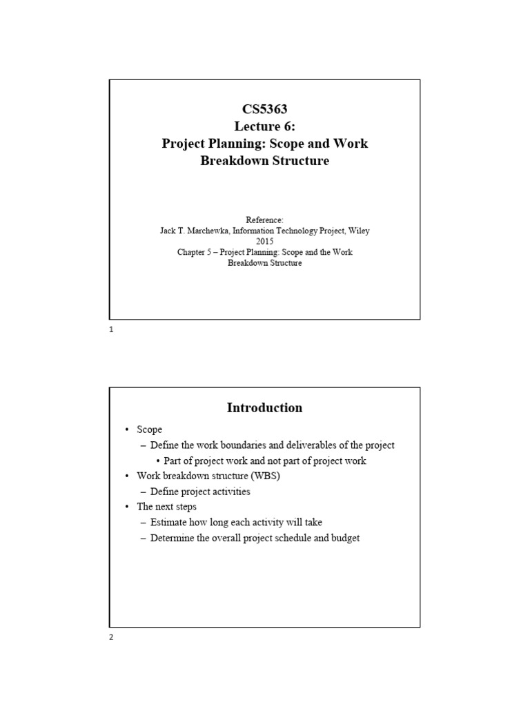 CS5363-6-ProjectPanning Scope and Work Breakdown-Spring2025 | PDF | Use Case | System