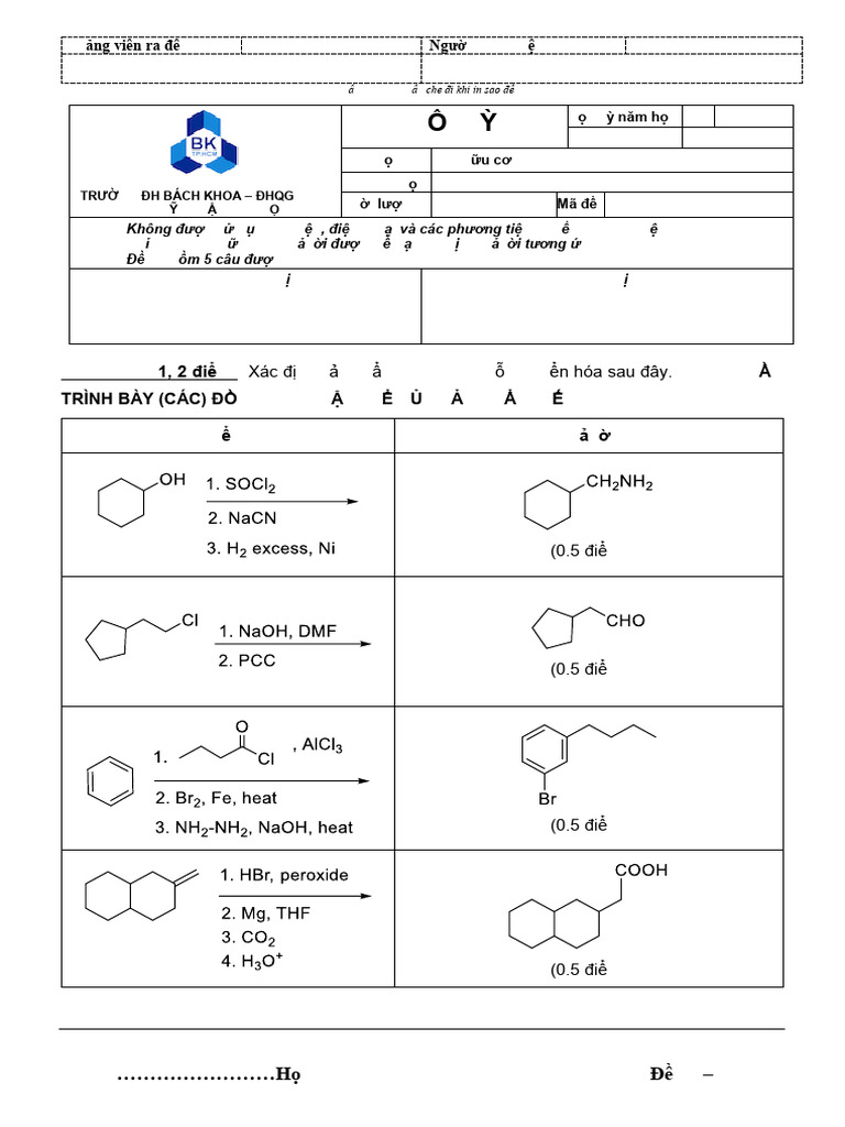 Đề thi hhc-pages | PDF