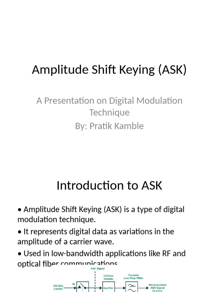 Amplitude Shift Keying Presentation | PDF