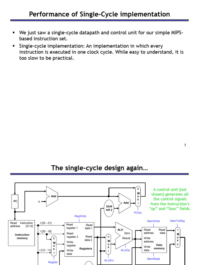 Chapter 12 Performance of Single-cycle and multi-cycle data path | PDF | Computer Architecture ...