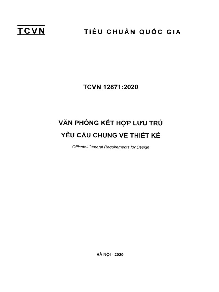 Tieu Chuan Quoc Gia TCVN 12871 2020 Yeu Cau Chung Ve Thiet Ke Van Phong ...