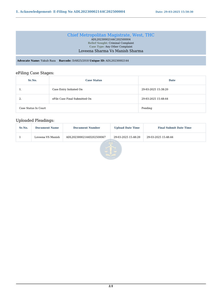 Loveena Sharma vs Manish Sharma Case | PDF