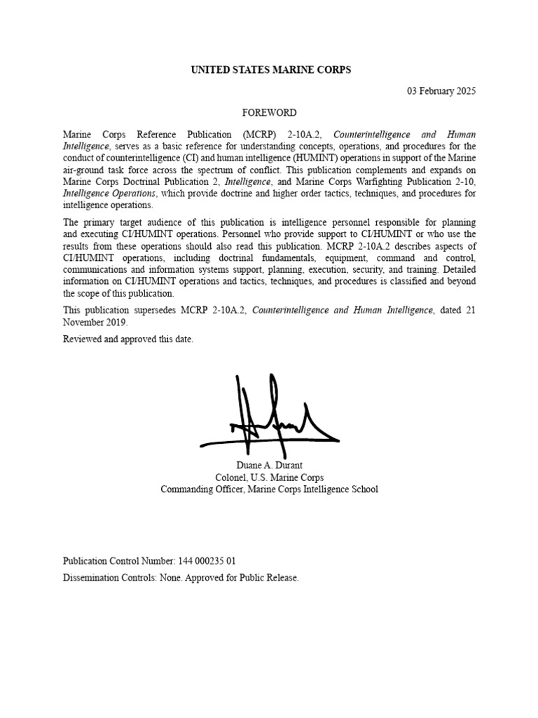 6 Marine 2025 | PDF | Counterintelligence | Naval Criminal ...