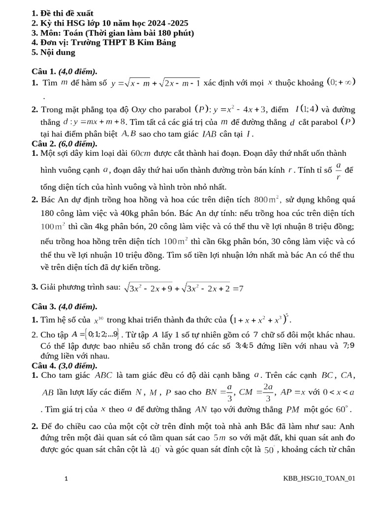 14-KBB HSG10 Toan 01 | PDF