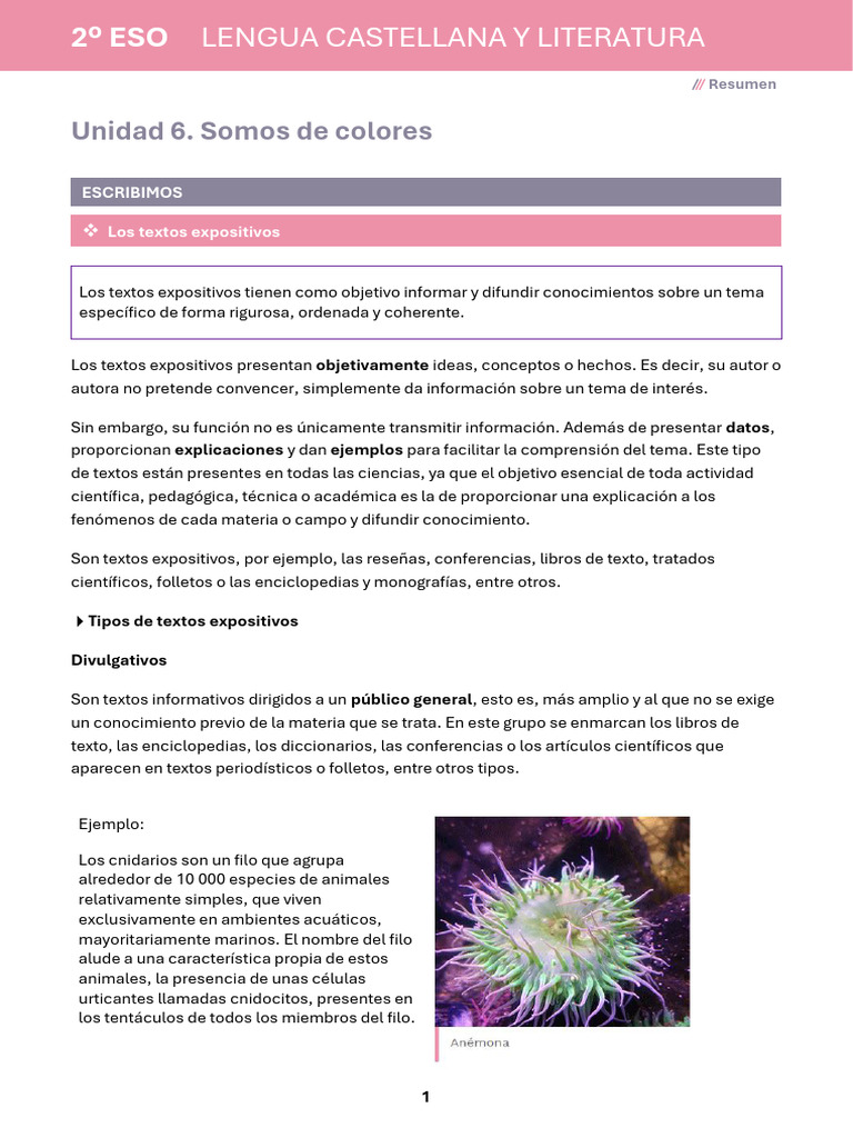 Resumen 2eso Lengua U6 | PDF | Adverbio | Teatro