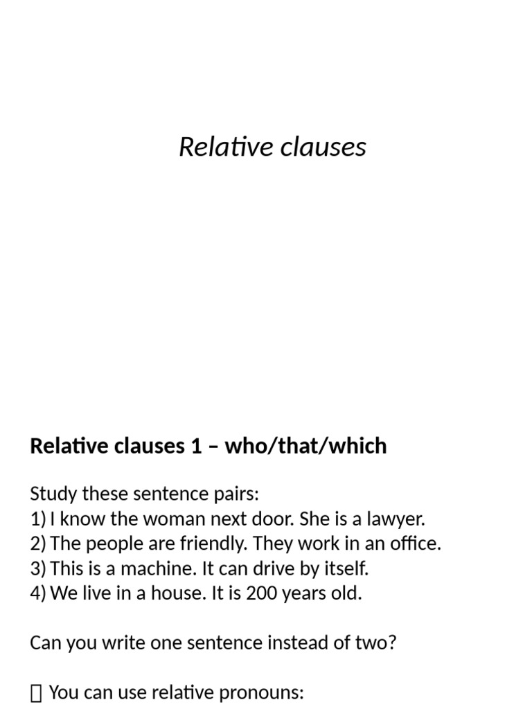 Basics 09 - Relative Clauses. | PDF | Linguistic Morphology | Linguistic Typology
