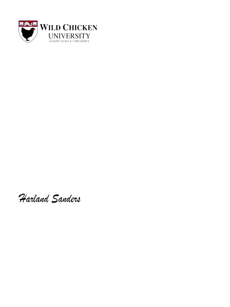 Wild Chicken University Admission Decision | PDF