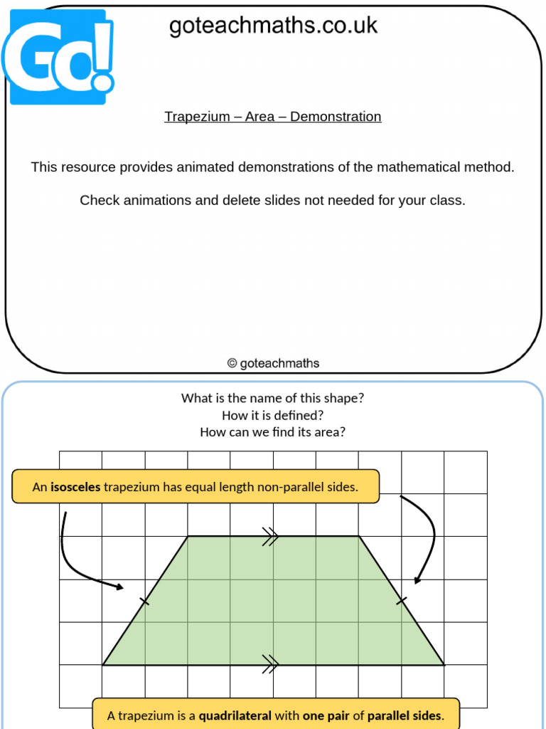 Trapezium Area Calculation Guide | PDF | Rectangle | Area