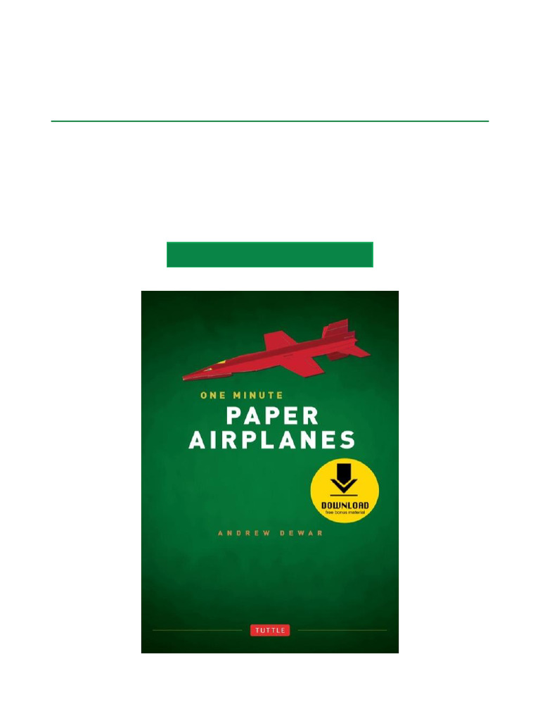One Minute Paper Airplanes 12 Pop Out Planes, Easily Assembled in Under ...