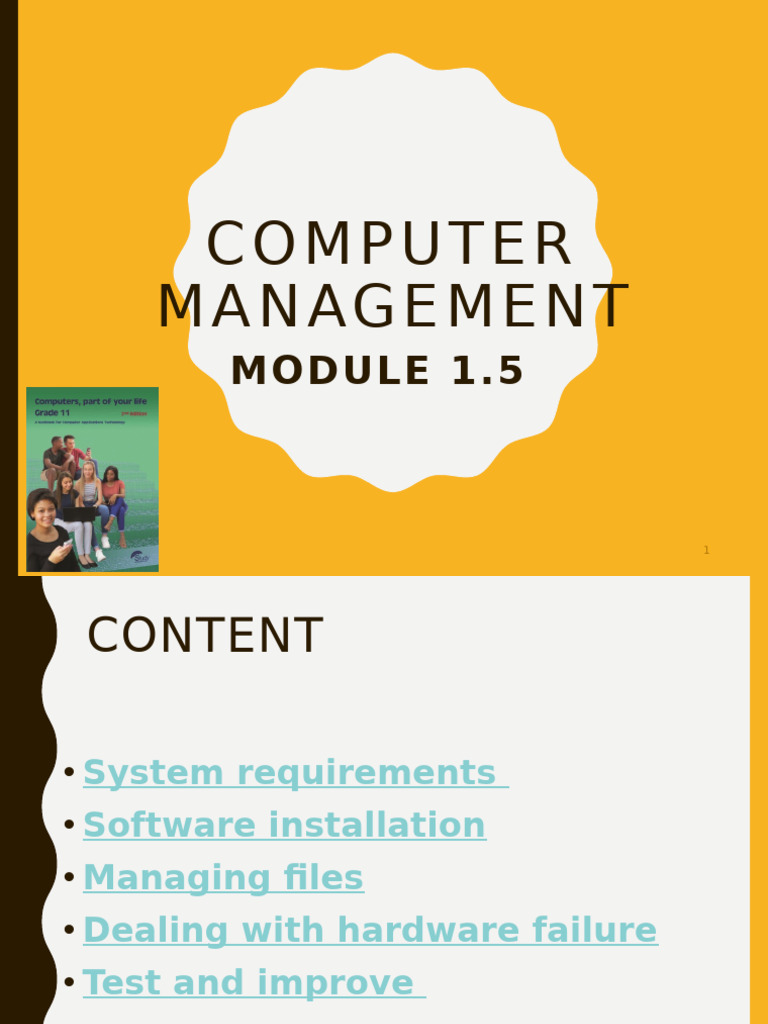 Grade 11 CAT Module 1.5 Computer Management | PDF | Computer File | Computer Hardware