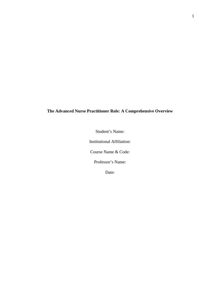 Advanced Nurse Practitioner Role Overview | PDF | Health Care | Nurse ...