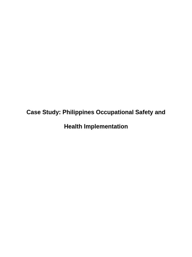 Case Study_ OSH | PDF | Occupational Safety And Health | Occupational ...
