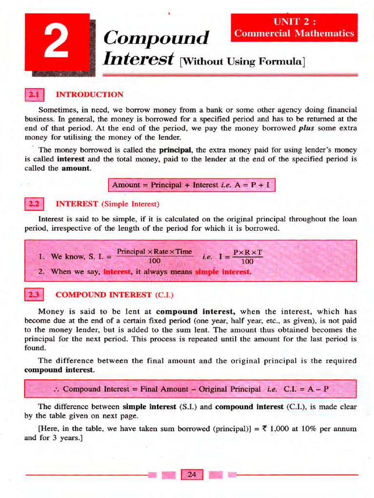 Selina Class 9 Maths Chapter 2 Compound Interest Without Using Formula | PDF
