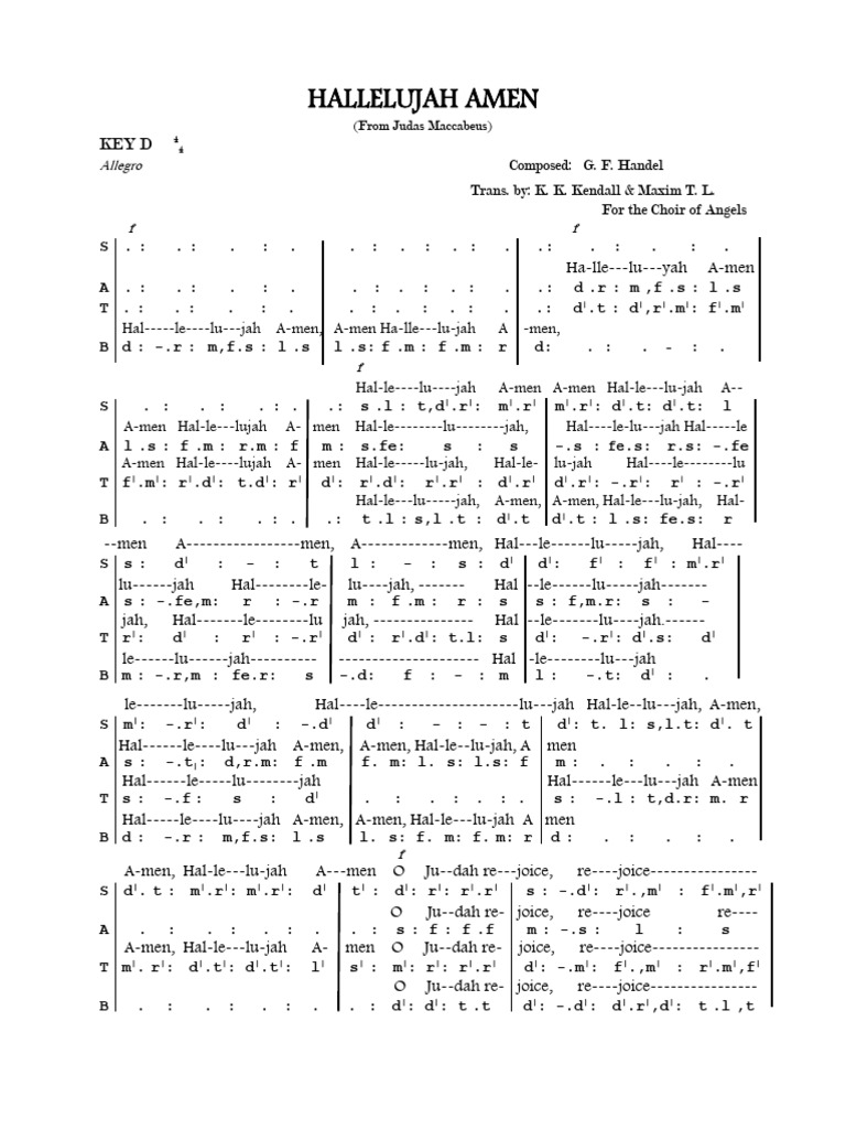 Hallelujah Amen from Judas Maccabeus | PDF | Music Based On The Bible ...