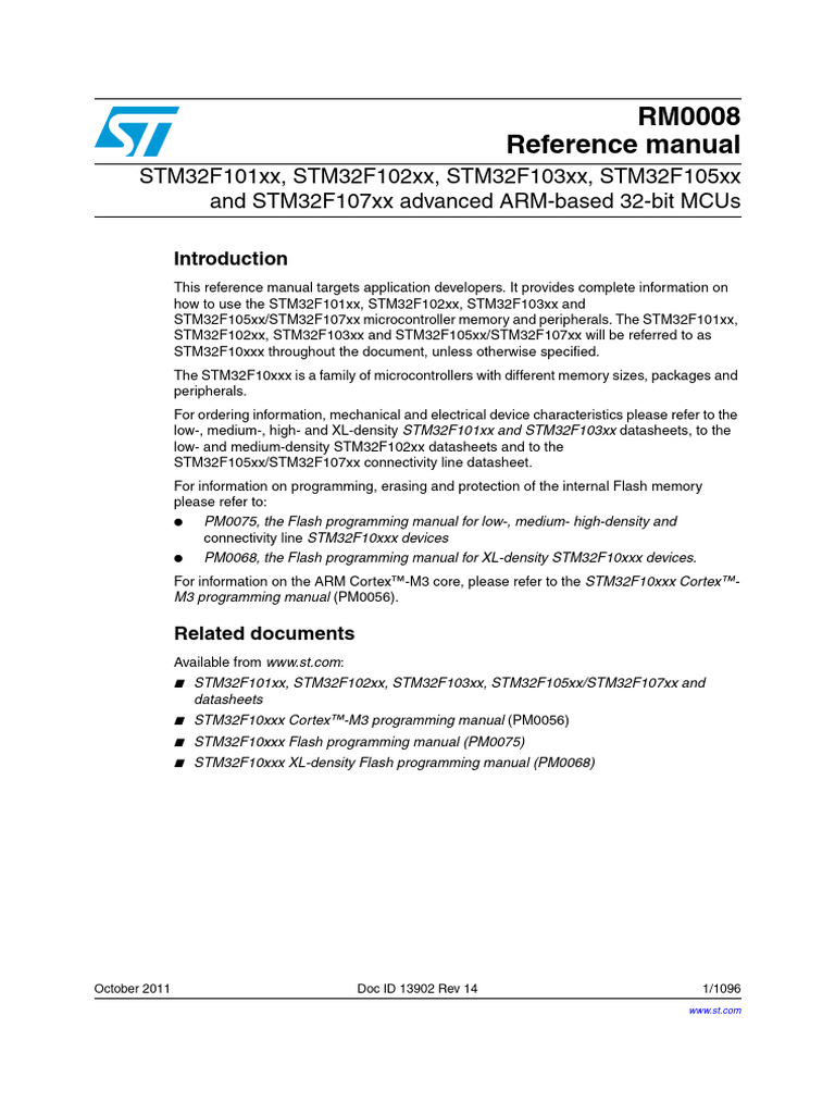 Stm32f103 Reference Manual | PDF | Office Equipment | Digital Technology