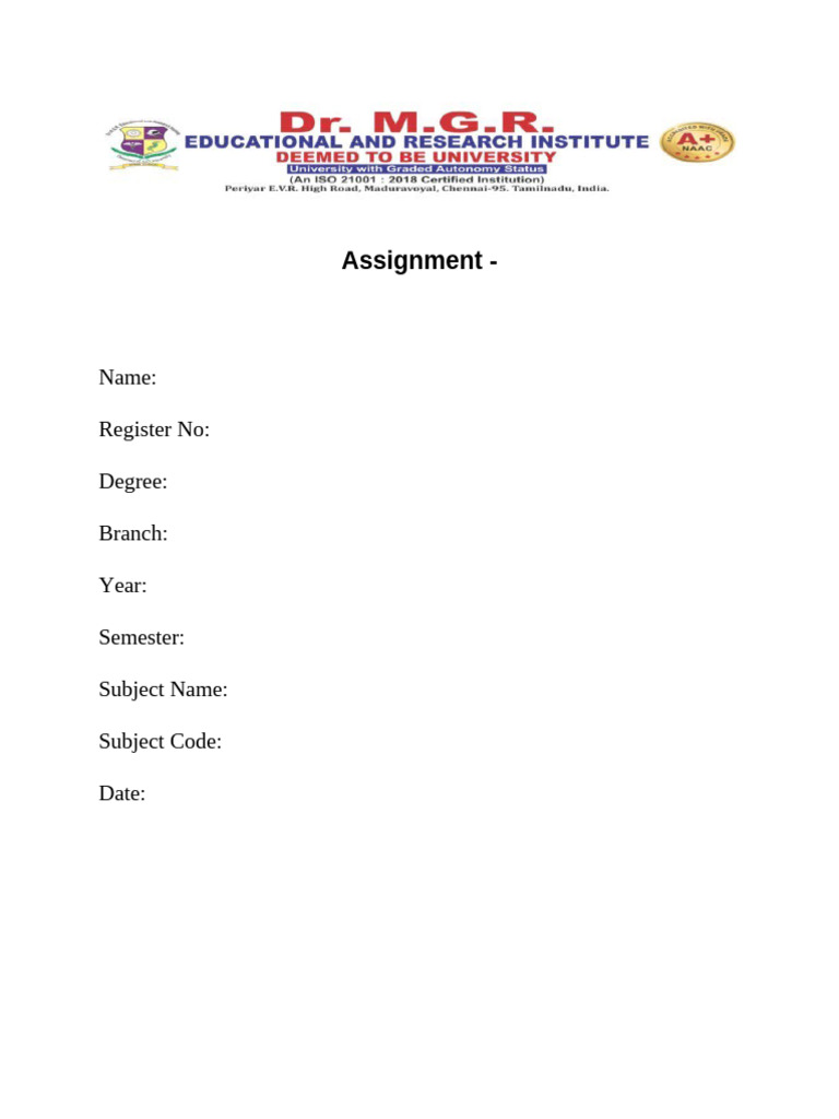 Student Assignment Submission Form | PDF