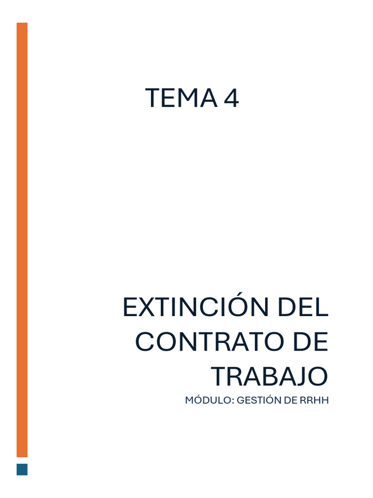 Tema 4 - GRH - Extinción Del Contrato | PDF