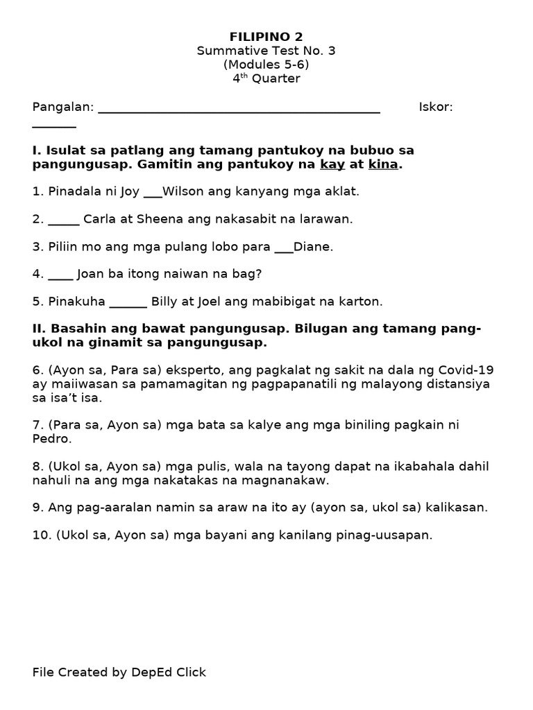 Fil2 ST3 Q4 | PDF