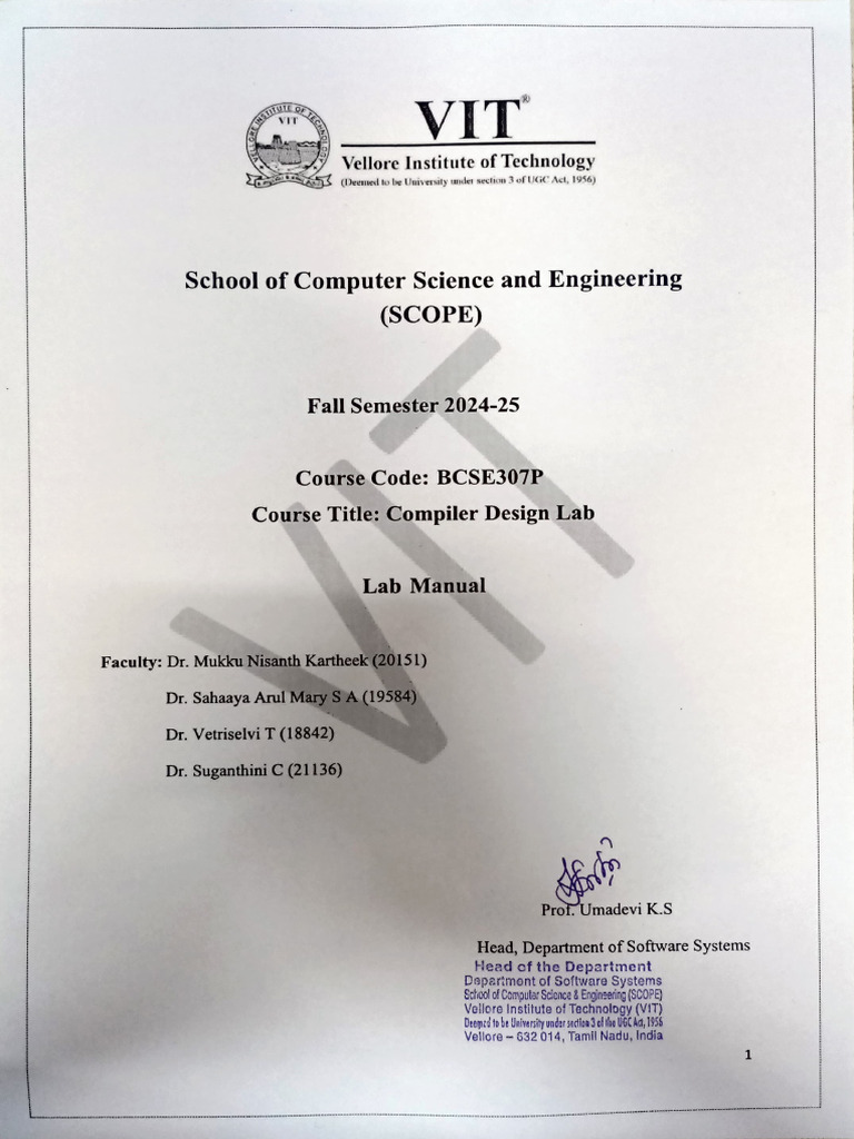 Compiler Design Lab Manual | PDF | Parsing | Computer Programming