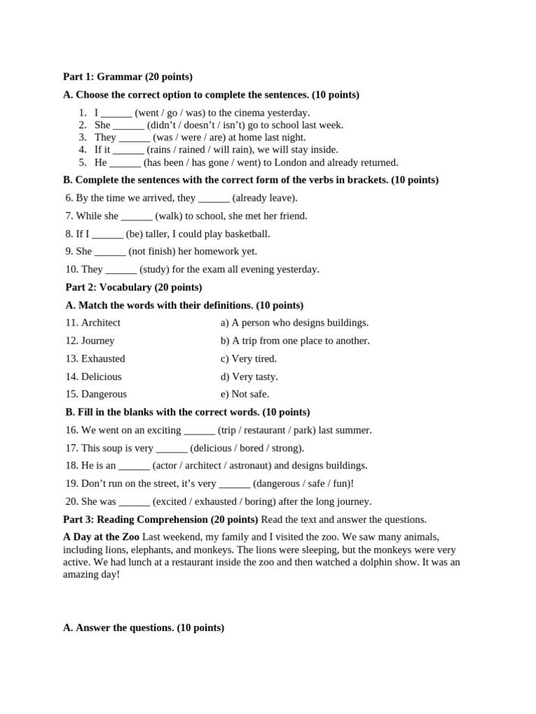 Đề thi thử số 1 | PDF | Syntax | Grammar