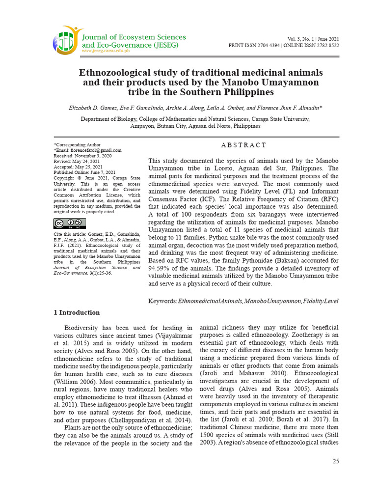 Ethnozoological study of traditional medicinal animals | PDF | Common Cold