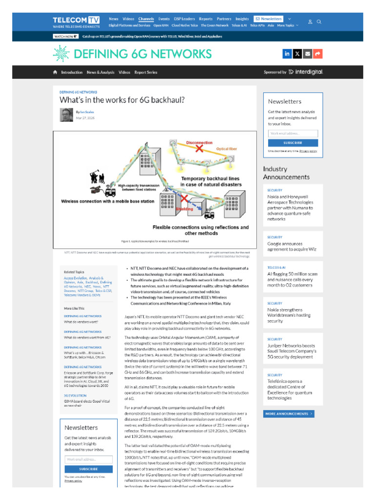 Wireless Radio Backhaul Optics 6G | PDF