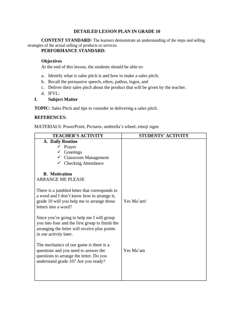Final-Demonstration-Lesson-Plan-In-Grade 10 | PDF | Logos | Rhetoric