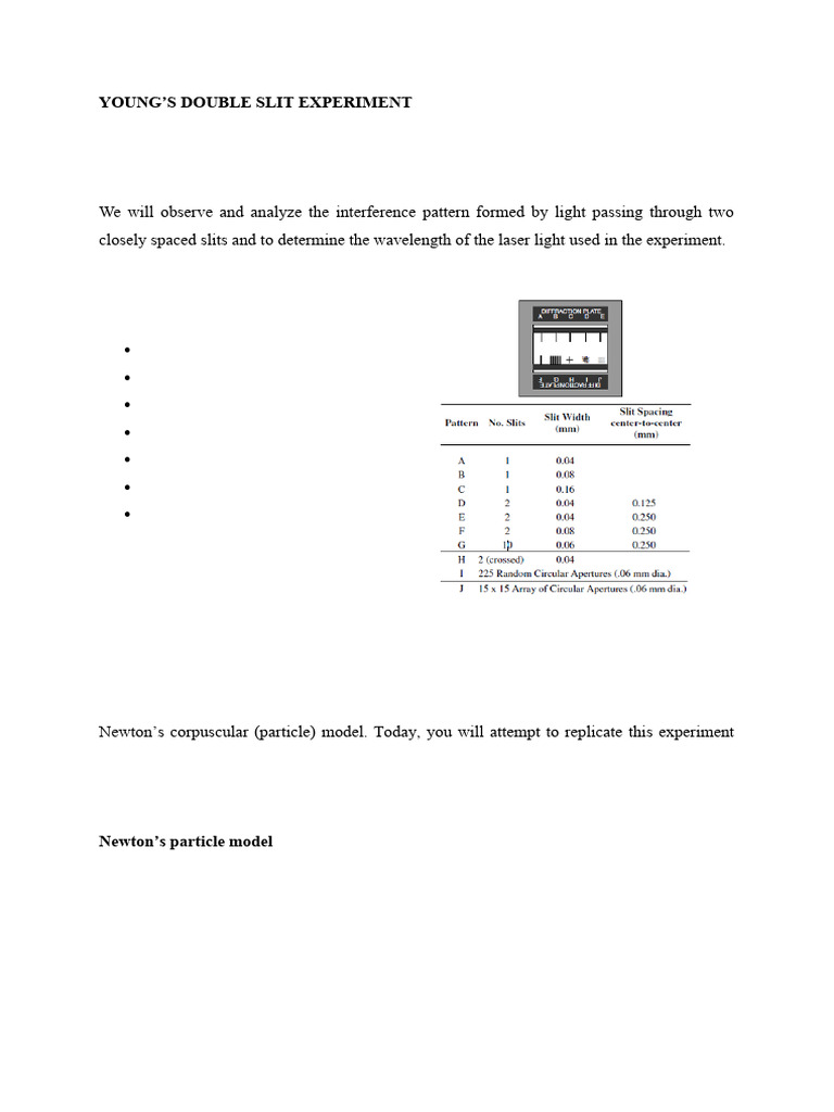 Youngs Double Slit Experiment (1) | PDF | Diffraction | Wavelength
