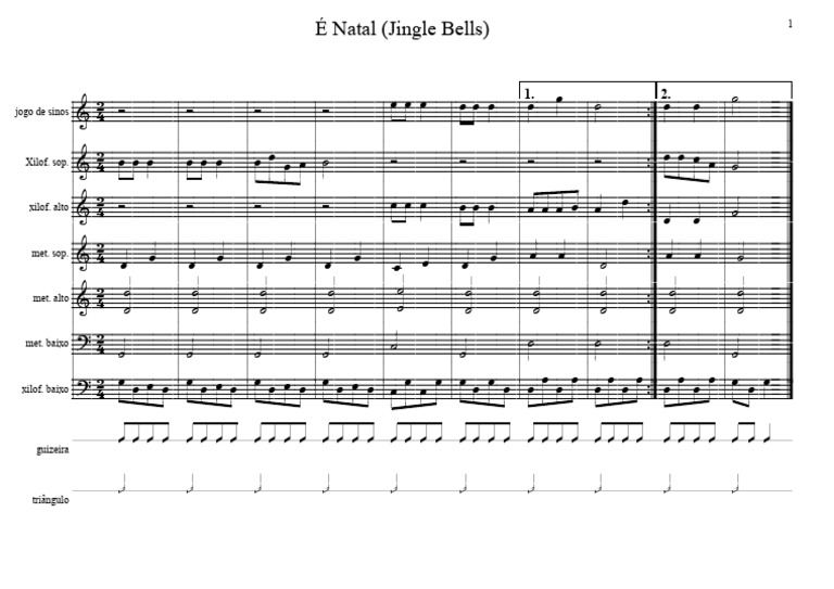 É Natal (Jingle Bells) Orff | PDF