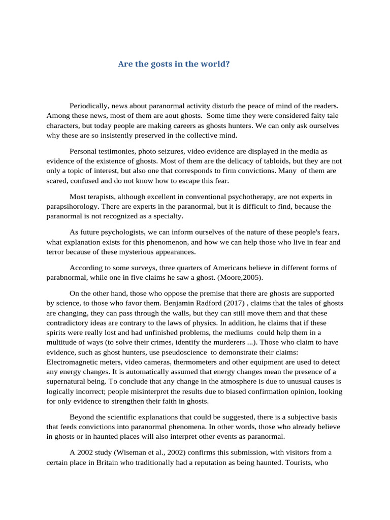 Arethereghostsintheworld | PDF | Paranormal | Ghosts