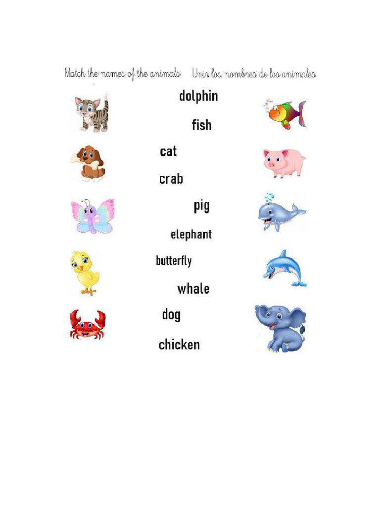Animales en Inglés | PDF