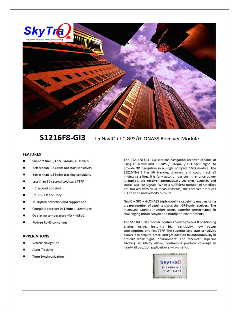 Alpha_Data_Sheet | PDF | Global Positioning System | Telecommunications ...