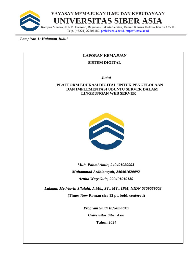 Platform Edukasi Digital UNSIA | PDF