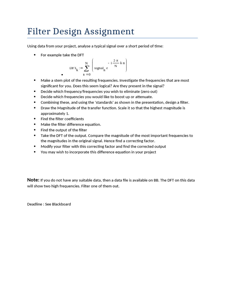 3 - Filter Design Assignment | PDF