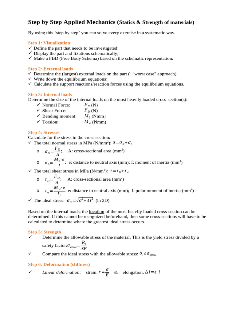 Step by Step Applied Mechanics | PDF