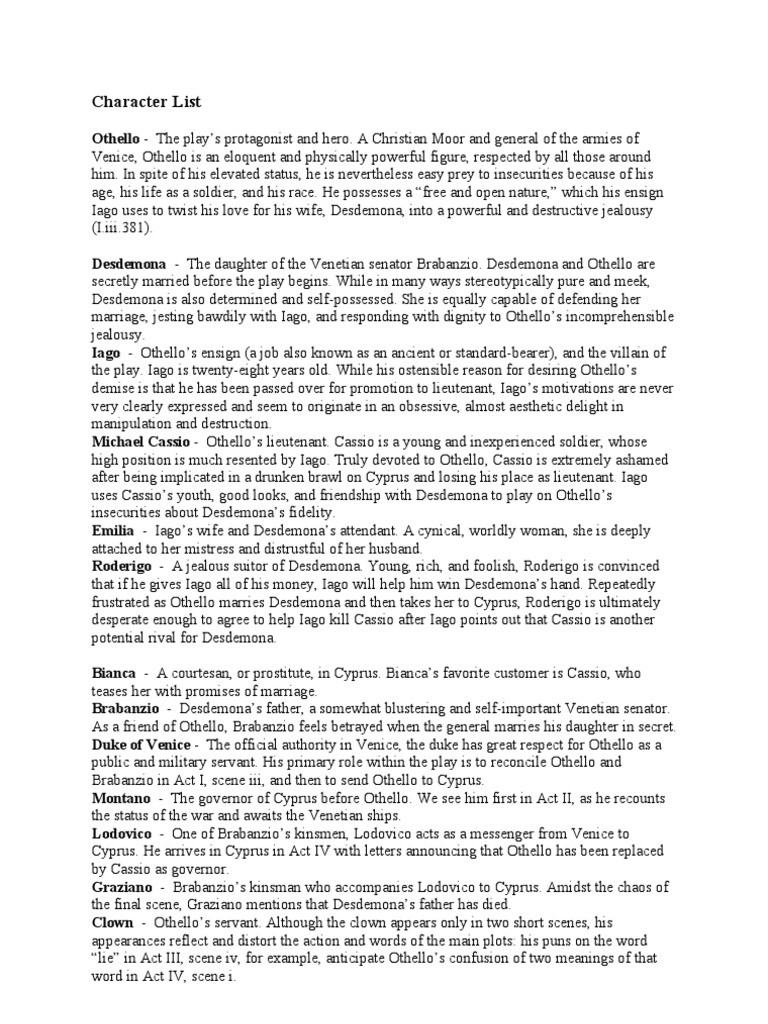 Character List | PDF
