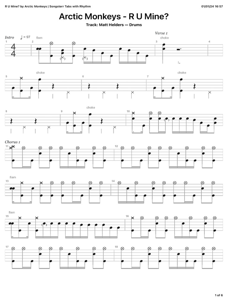 R U Mine? Tabs by Arctic Monkeys | PDF