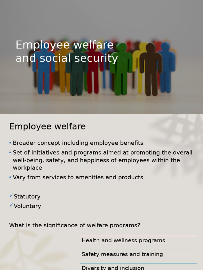 Employee Welfare and Social Security Overview | PDF | Employment | Well ...