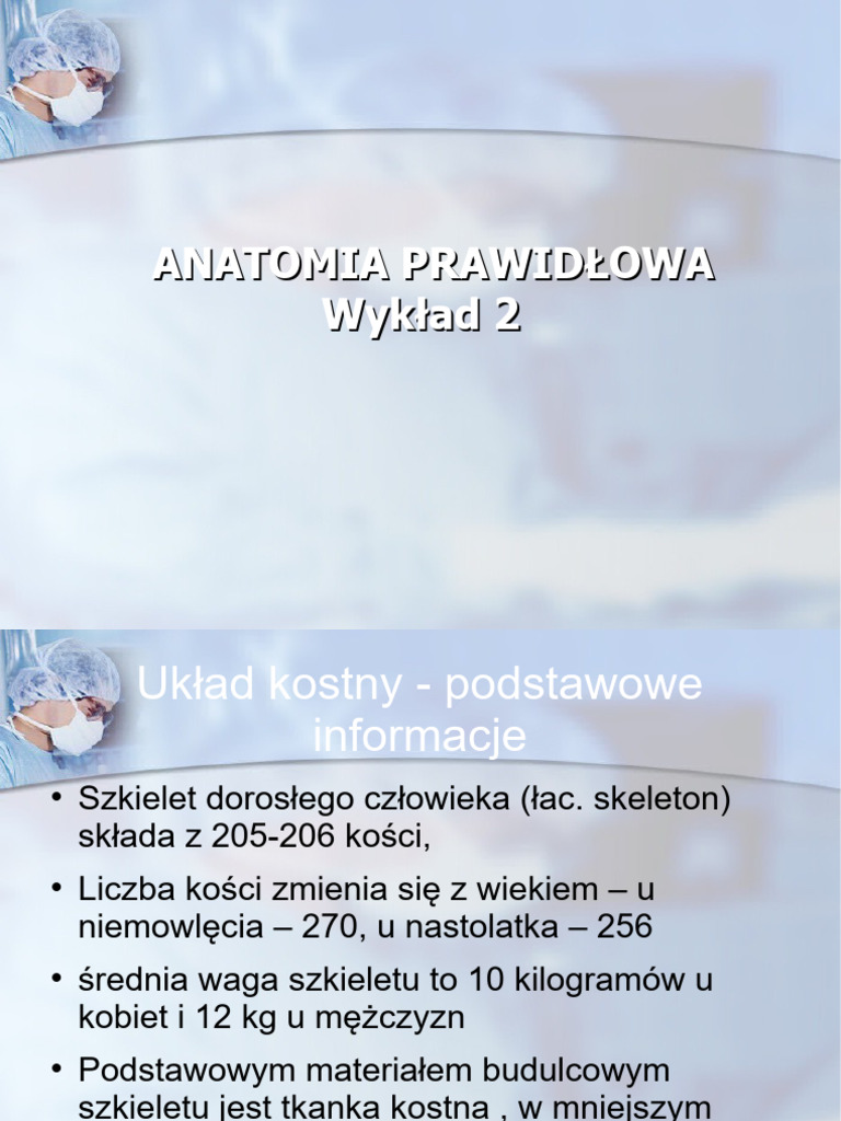 Anatomia 2 Wykład Kości | PDF