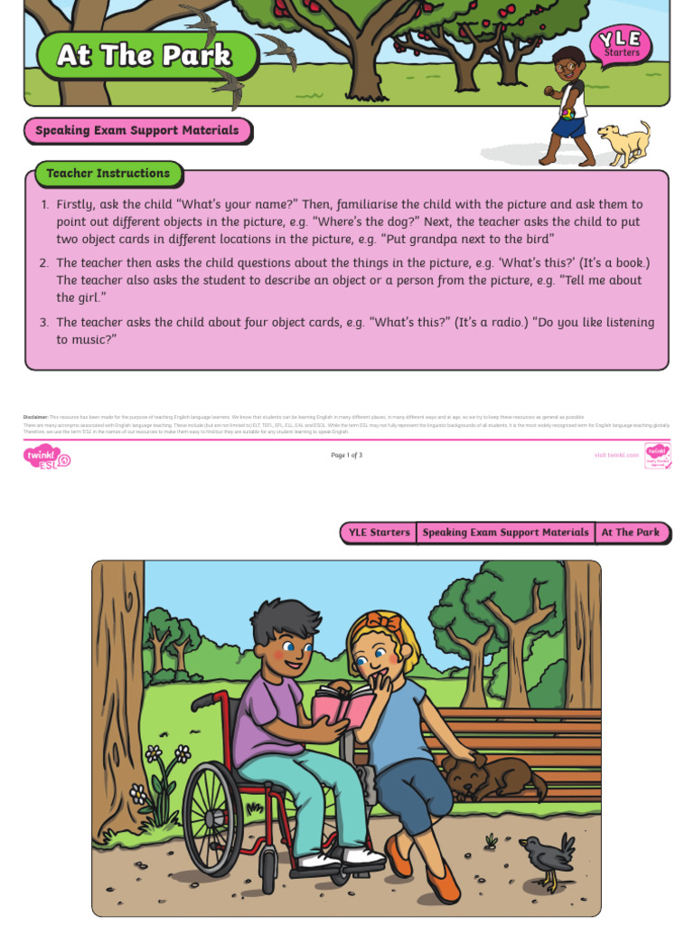 T 1716717439 Yle Starters Speaking Exam Material at The Park Kids Pre ...