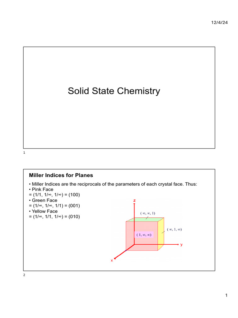 3 Solid State Chemistry lecture 3 | PDF | Applied And Interdisciplinary ...