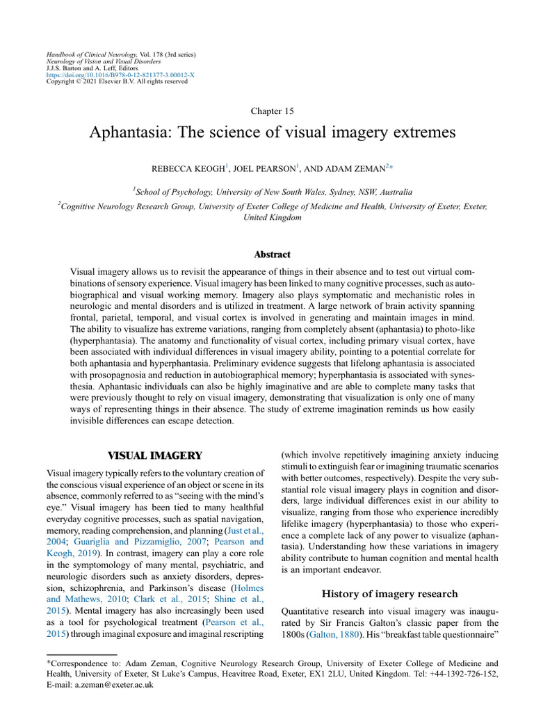 Aphantasia The Science of Visual Imagery Extremes | PDF | Mental Image ...