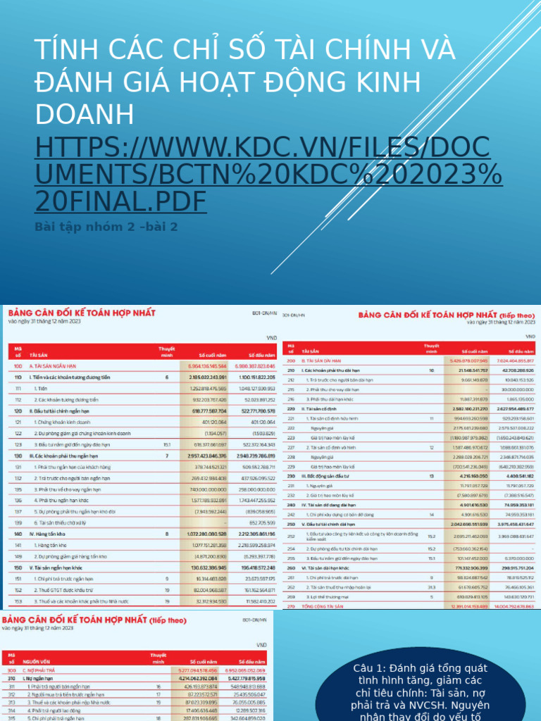 Phân tích BCTC - Bài tập nhóm 2 lần 2 | PDF