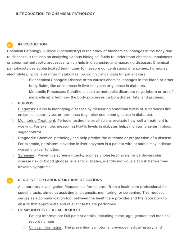 Introduction to Chemical Pathology | PDF | Pancreas | Small Intestine