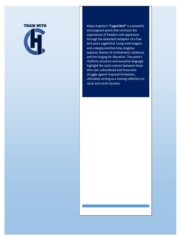 Caged Bird by Maya Angelou | PDF | Poetry | Metaphor