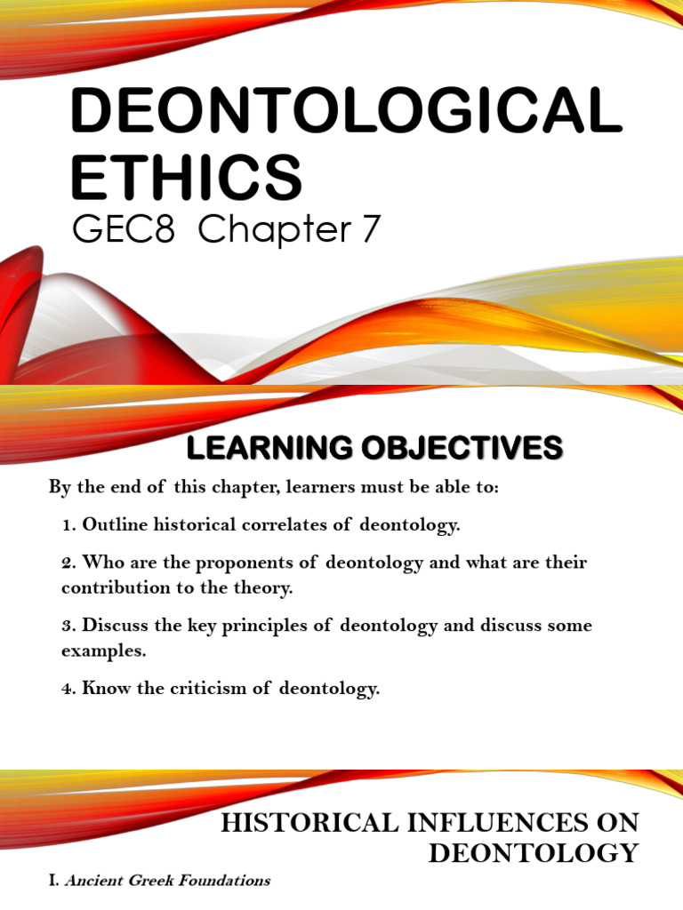 DEONTOLOGICAL ETHICS Etbeltran 2024 | PDF | Immanuel Kant | Philosophical Theories