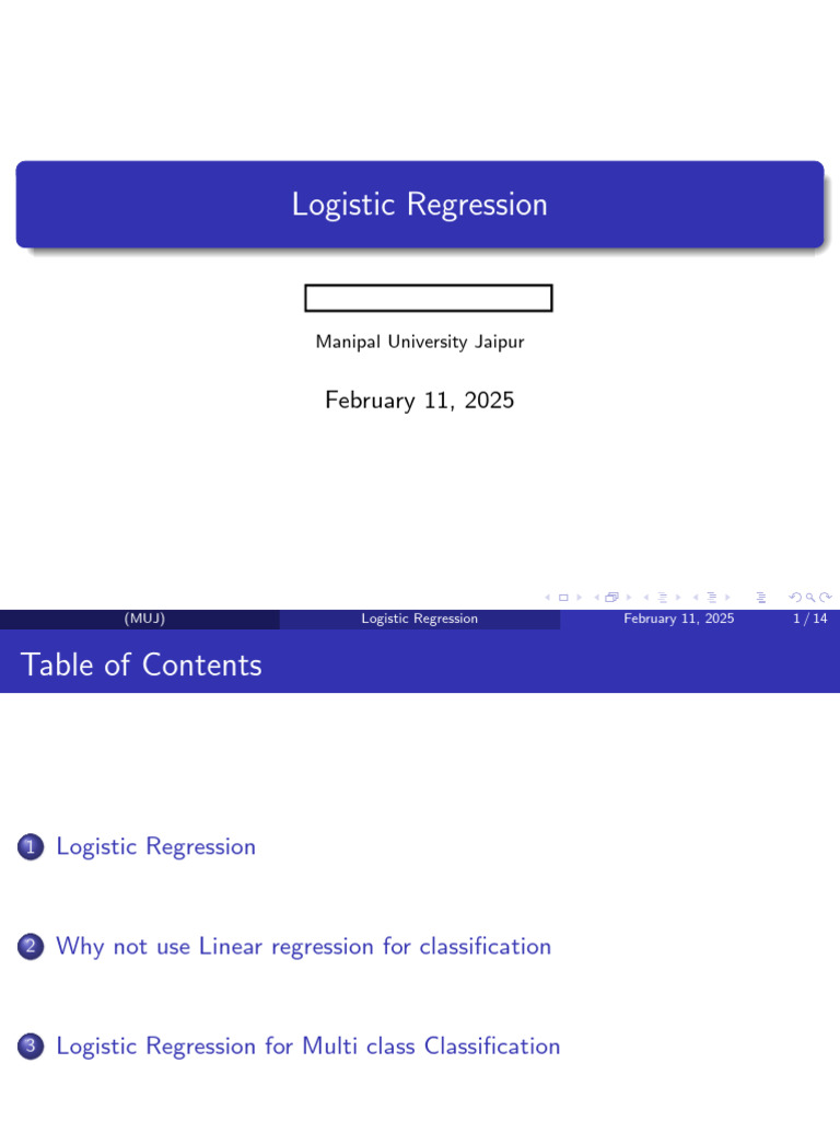 Lecture-13 | PDF | Logistic Regression | Regression Analysis