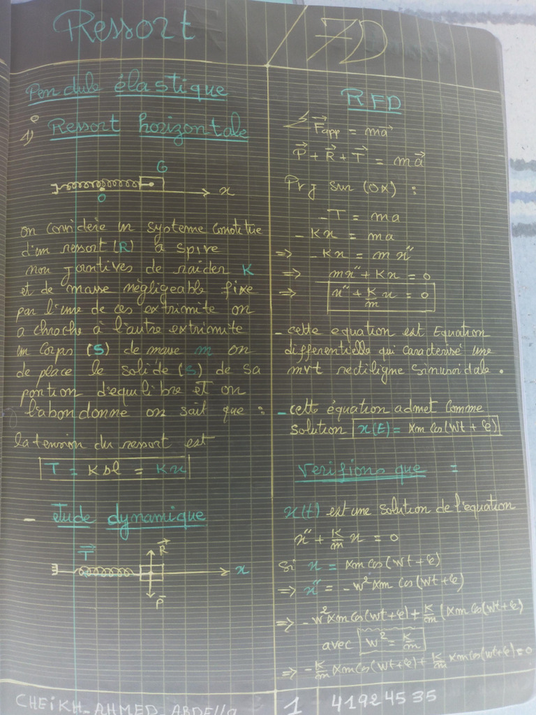 Pendule Èlastique | PDF