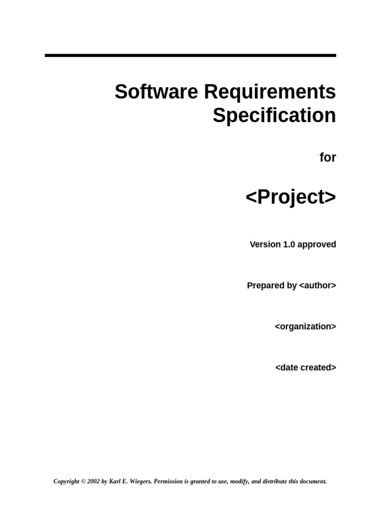 Project SRS Template | PDF | Specification (Technical Standard) | Software