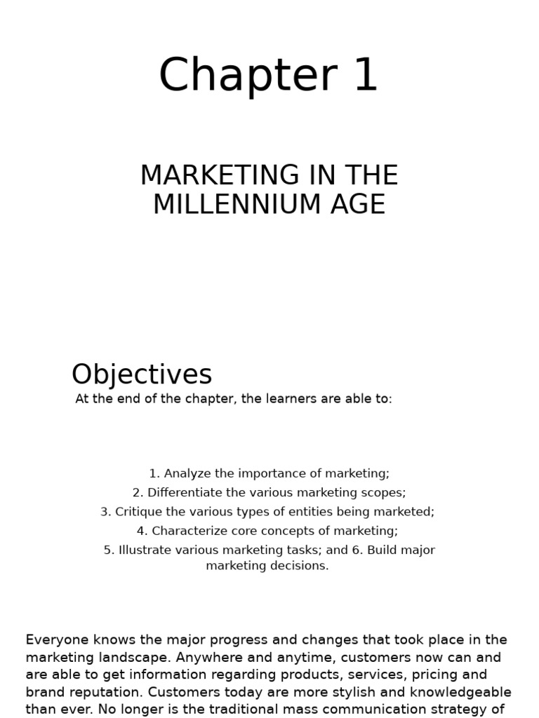 MARKETING-CHAPTER-1-P1 | PDF | Marketing | Pricing